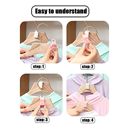 Clothes Hanger Connector Hooks, 60 Pcs Space Saving Cascading Clothes Hangers Extender Assist Hooks for Clothes Organizer for Closet