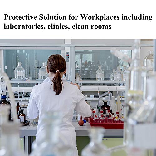 Cleaing [Pack of 10] Disposable Lab Coats for Adult, Medium, 2 Pockets with Knitted Collar and Cuffs