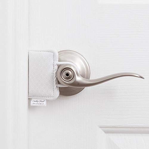 The Original Cushy Closer Door Cushion- White- | No More Noisy Doors! | Door Latch Cover- Baby Safety for Quiet Doors- Childproofing 3.5 x 5.5