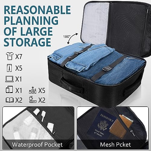 Dinictis 40L Travel Laptop Backpack for 17 Inch Notebook, Carry on Flight Approved Suitcase Backpack, Water Resistant Weekender Business Large Daypack for Men and Women-Black