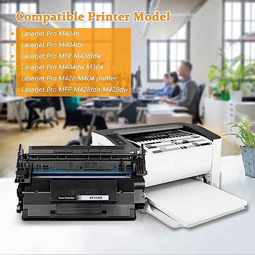 FERUERW 58X Toner Cartridges High Yield(Black 2-Pack) Replacement for paserjet pro M404dn M404n M404dw pro MFP M428fdn M428fdw M428dw M404 M428 Printer Compatible with CF258X CF258A 58X 58A.