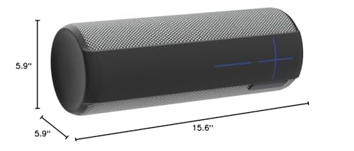 UE MEGABOOM Charcoal Black Wireless Bluetooth Speaker (Charcoal Black, Renewed)