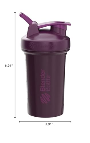 BlenderBottle Classic V2 Shaker Bottle Perfect for Protein Shakes and Pre Workout, 20-Ounce, Plum