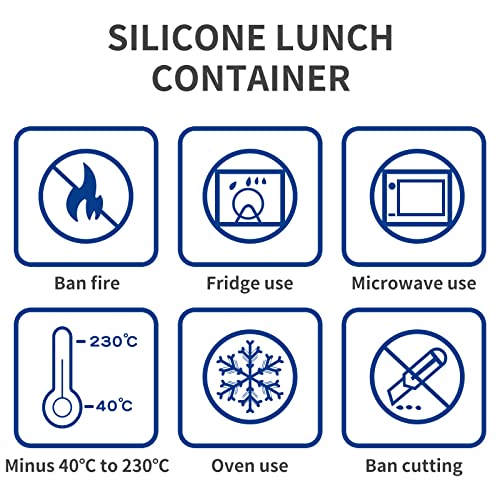 Elkniwts Silicone Food Storage Container Lunch Box,4 Pcs Nestable Silicone Food Holders, Reusable Food Storage Box, Mixed Colors,for Microwave and Dishwasher