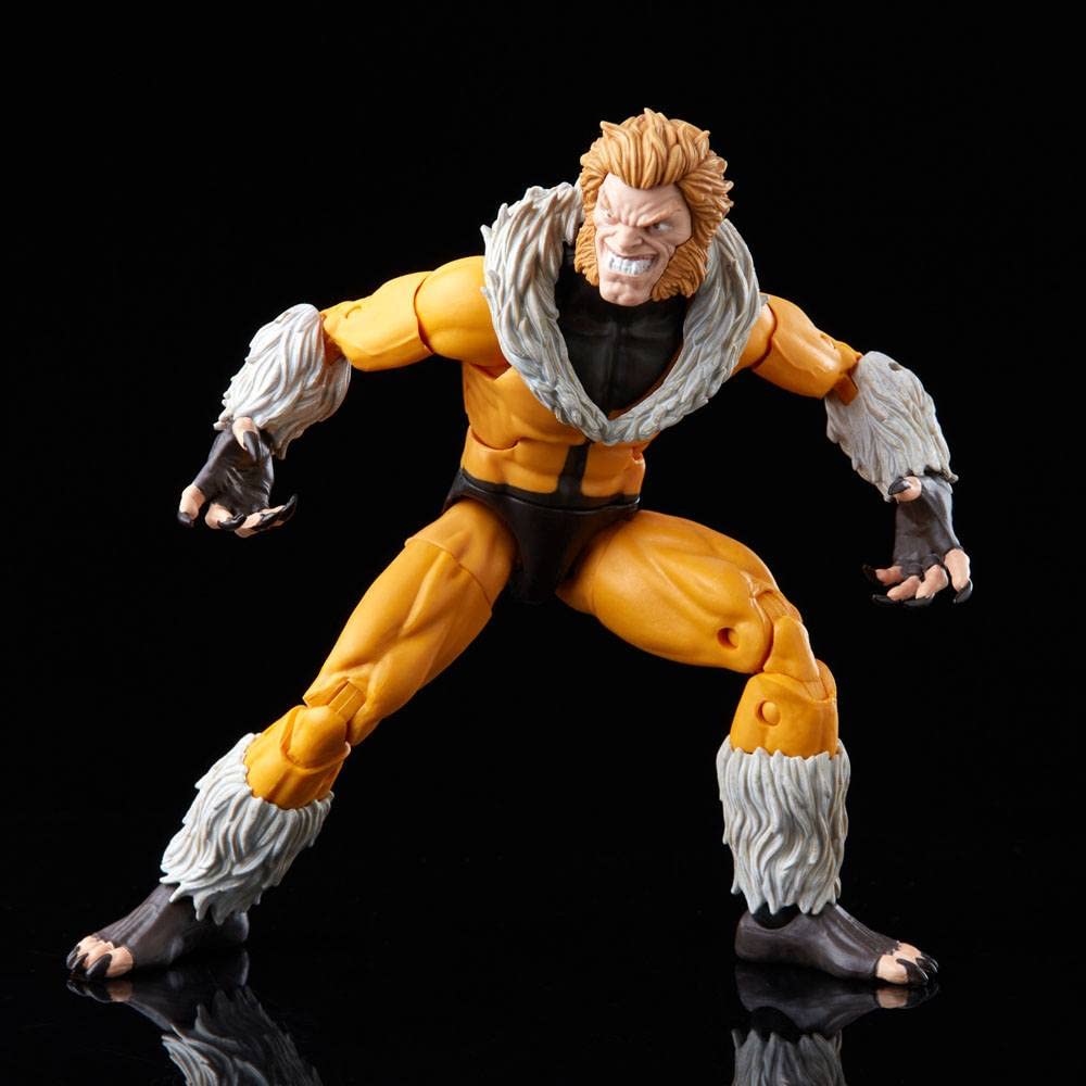 Marvel Legends Series X-Men Sabretooth Action Figure 6-Inch Collectible Toy, 3 Build-A-Figure Part