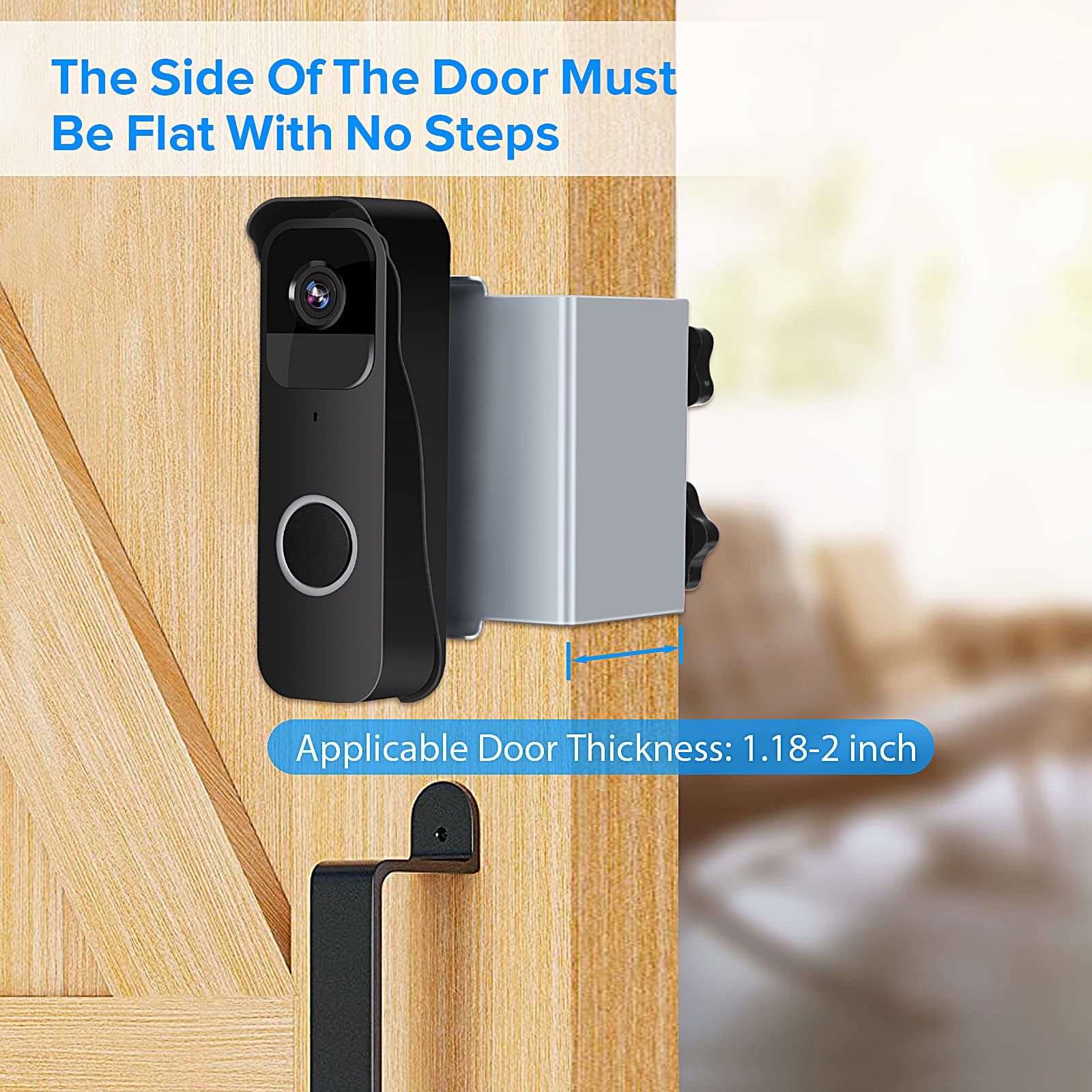 Blink Video Doorbell Mount, No Drill, Adjustable (up to 110 Degrees Tilt) Mounting Bracket for Blink Doorbell, Blink Doorbell Security System Accessories, Improve Viewing Angle, Black