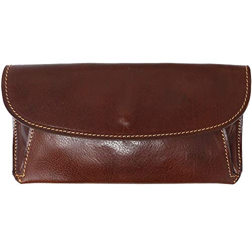 Floto Roma Clutch Women's Leather Snap Wallet Organizer (Vecchio Brown)