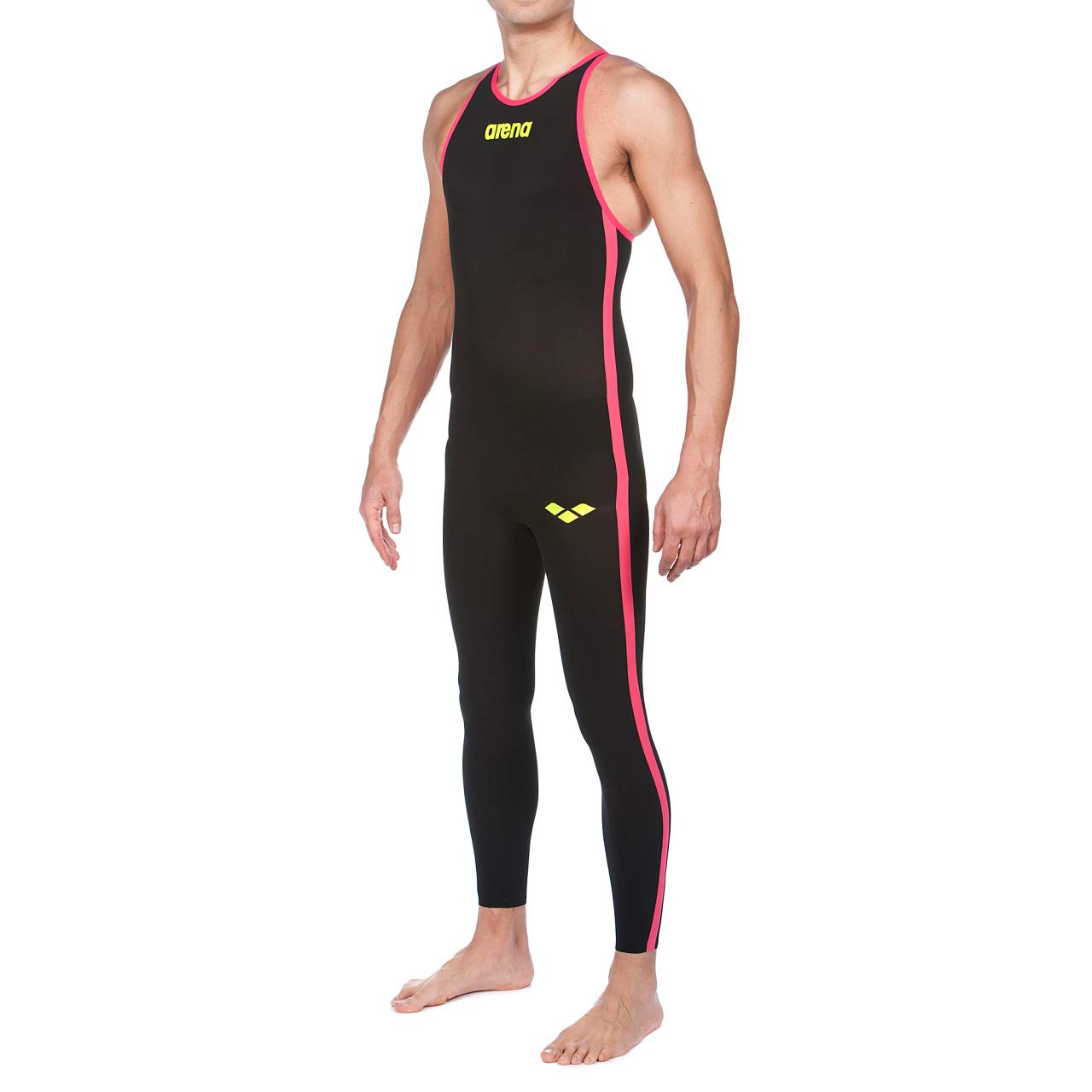 arena Powerskin R-Evo+ Open Water Closed Back Men's Racing Swimsuit, Black / Fluo Yellow, 28
