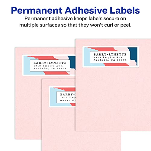 Avery Mailing Address Labels, Inkjet Printers, 10,000 Labels, 1/2 x 1-3/4, Permanent Adhesive, Easy Peel (5 Packs 8167)