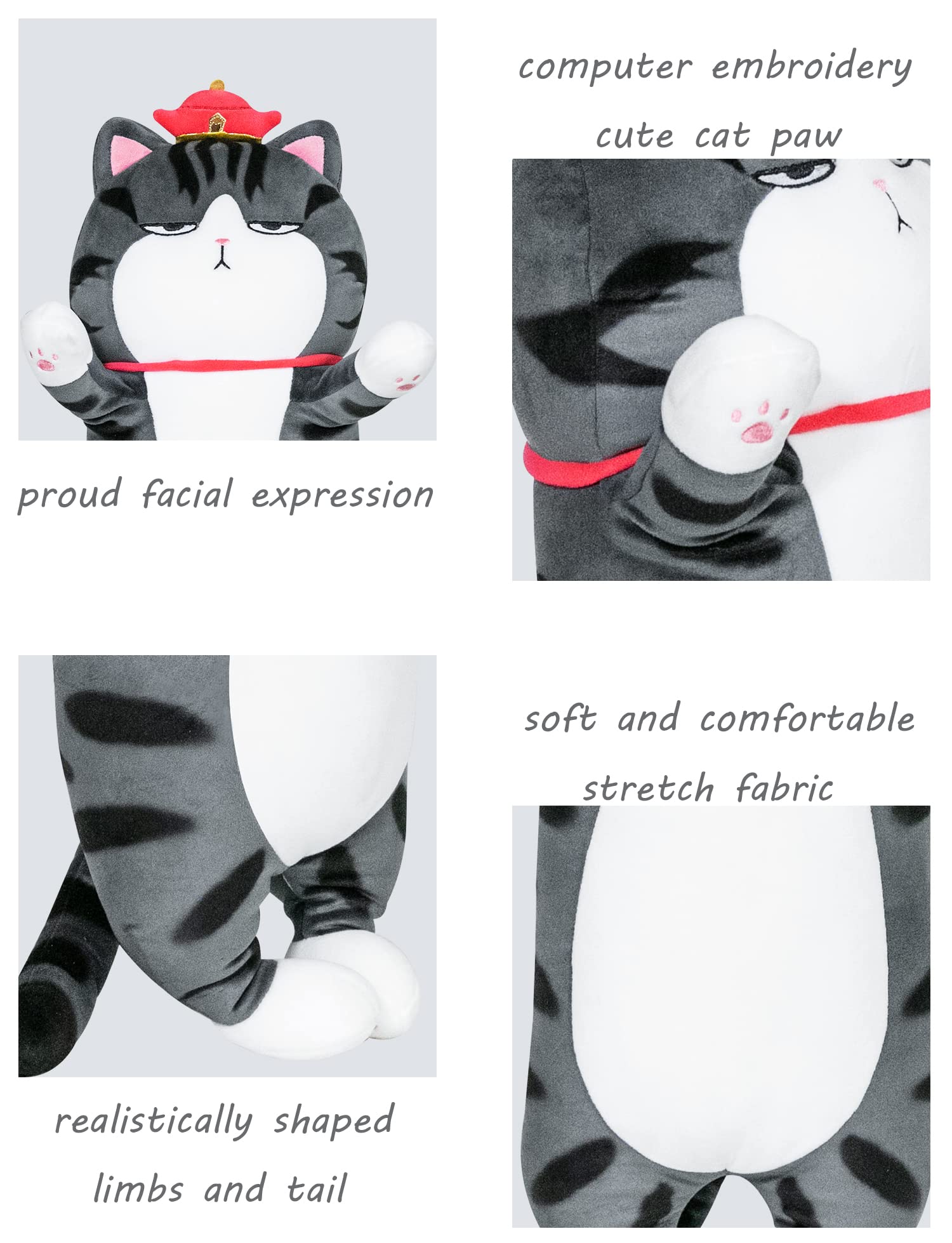 Joy Peach Plushies,Cat Plush Toys,30 in Super Soft Cat Pillow,Cat Plush Pillow for All Ages,Relieves Loneliness and Fatigue