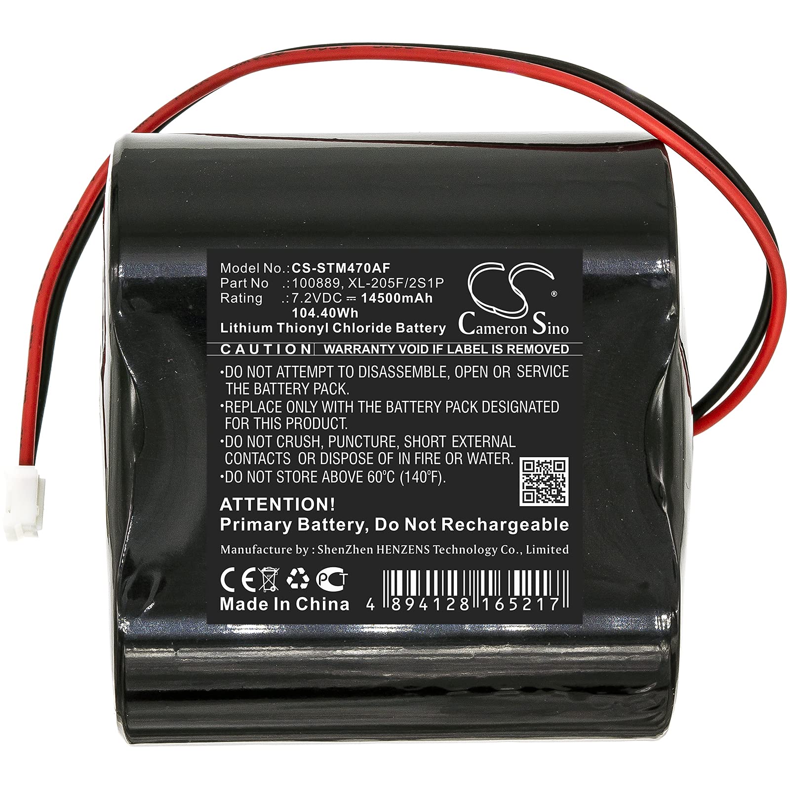 Cameron Sino Battery for Seametrics AG2000 Flowmeter, iMag4700 Flowmeter PN:Seametrics 100889, XL-205F/2S1P 14500mAh