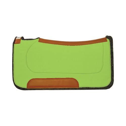 Diamond Wool Contoured Felt Ranch Western Saddle Pad for Horses 30x30-1/2" Thickness, Lime