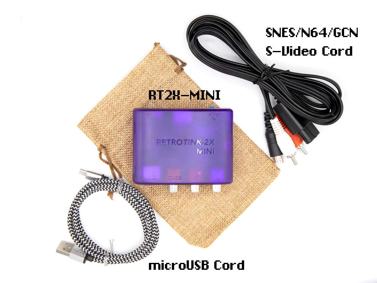 RetroTINK 2X Mini (Green) with N64/SNES S-Video Cable