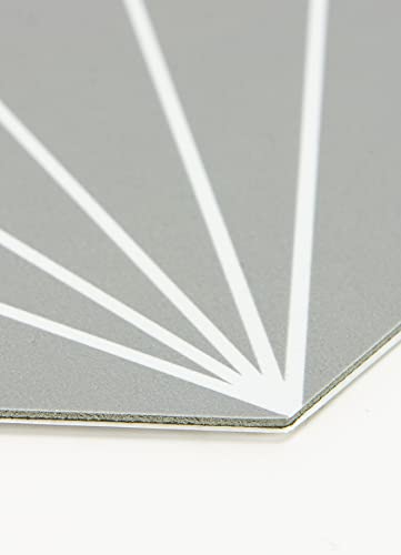 FloorPops 9" x 10.4" Vers Peel & Stick Hexagon Vinyl Floor Tiles (10 Tiles), (4.5 sqft/Carton), Gray