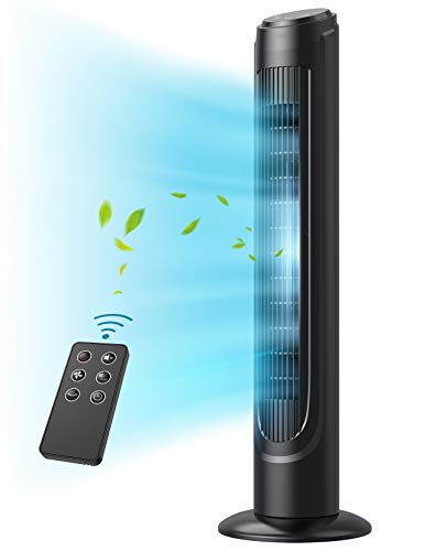 Dreo 42'' Pilot Pro Tower Fan with Remote, Black & Cruiser Pro Tower Fan 90° Oscillating Fans with Remote, Quiet Cooling,12 Modes, 12H Timer, Space-Saving