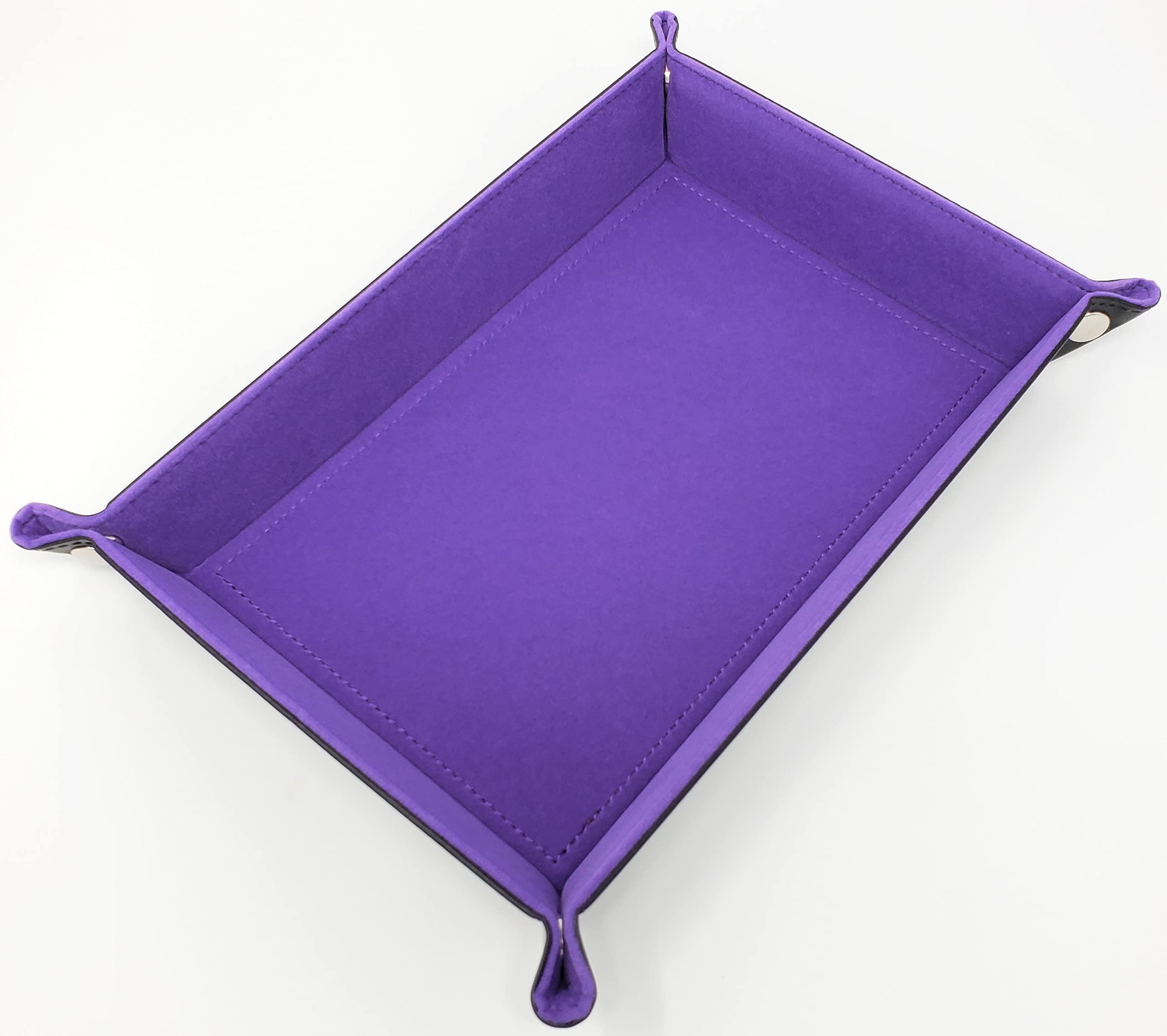 Harbor Loot Brand Black Dice Tray - Perfectly Sized at 8.5 x 11.25 Inches Unsnapped and 6.5 x 9.5 Snapped - Designed by Gamers - Packs Flat, Protects Your Table, and Keeps Dice Where They Belong