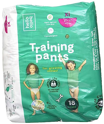 Hello Bello Premium Training Pants Size 4T-5T I 18 Count of Disposable, Gender Neutral, Eco-Friendly, and Potty Training Underwear with Snug and Comfort Fit I Li'l Barkers