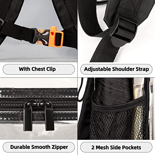 Clear Mini Backpacks Green Dinosaur Pattern Stripe Transparent Backpack Heavy Duty PVC See Through Bookbags Casual Daypack with Reinforced Straps for Work, School, Security, Travel, Beach¡