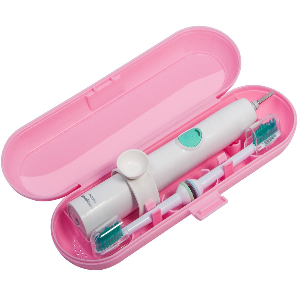 Nincha Portable Electric Toothbrush Travel Case for Philips Sonicare Series-Durable, Environmentally Friendly, Breathable, Food-Safe Plastic Material(Pink)