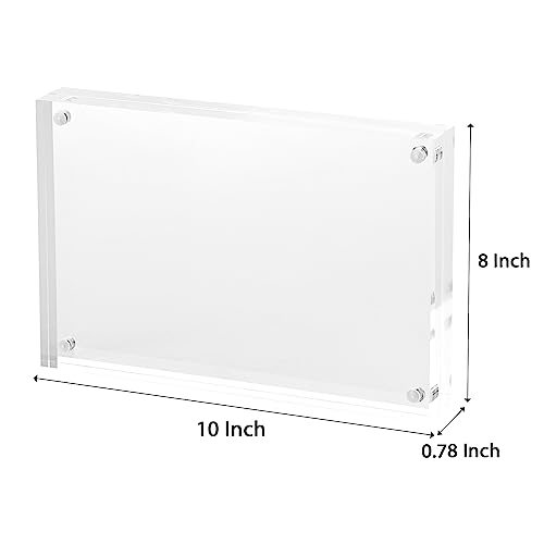 Fixwal Acrylic Frame, Clear Picture Frame 8x10, Set of 3, Magnetic Photo Frame, 10mm Clear Glass Frame, Wedding Table Numbers, Glass Table Top, Frameless Photo Frame