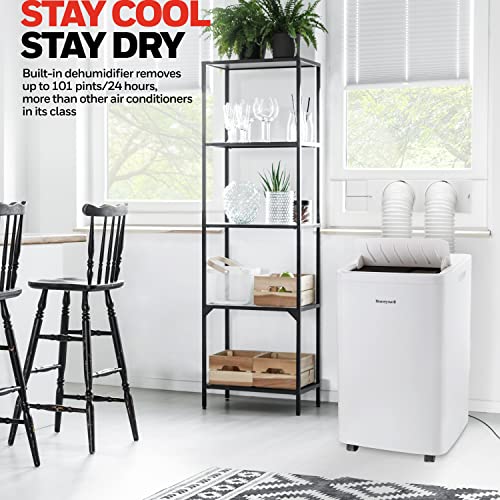 Honeywell 14,500 BTU / 101 Pint Portable Air Conditioner and Dehumidifier, Cools Rooms Up to 700 Sq. Ft., (White)