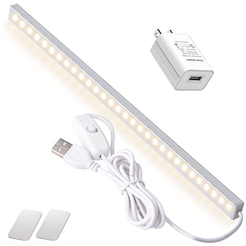 DWEPTU LED Under Cabinet Lighting, Under Cabinet Lights with USB Powered Under Cabinet Lights for Closet Light Bar Under Counter Lighting Work Tables Student Dormitory (Include AC Power Plug)