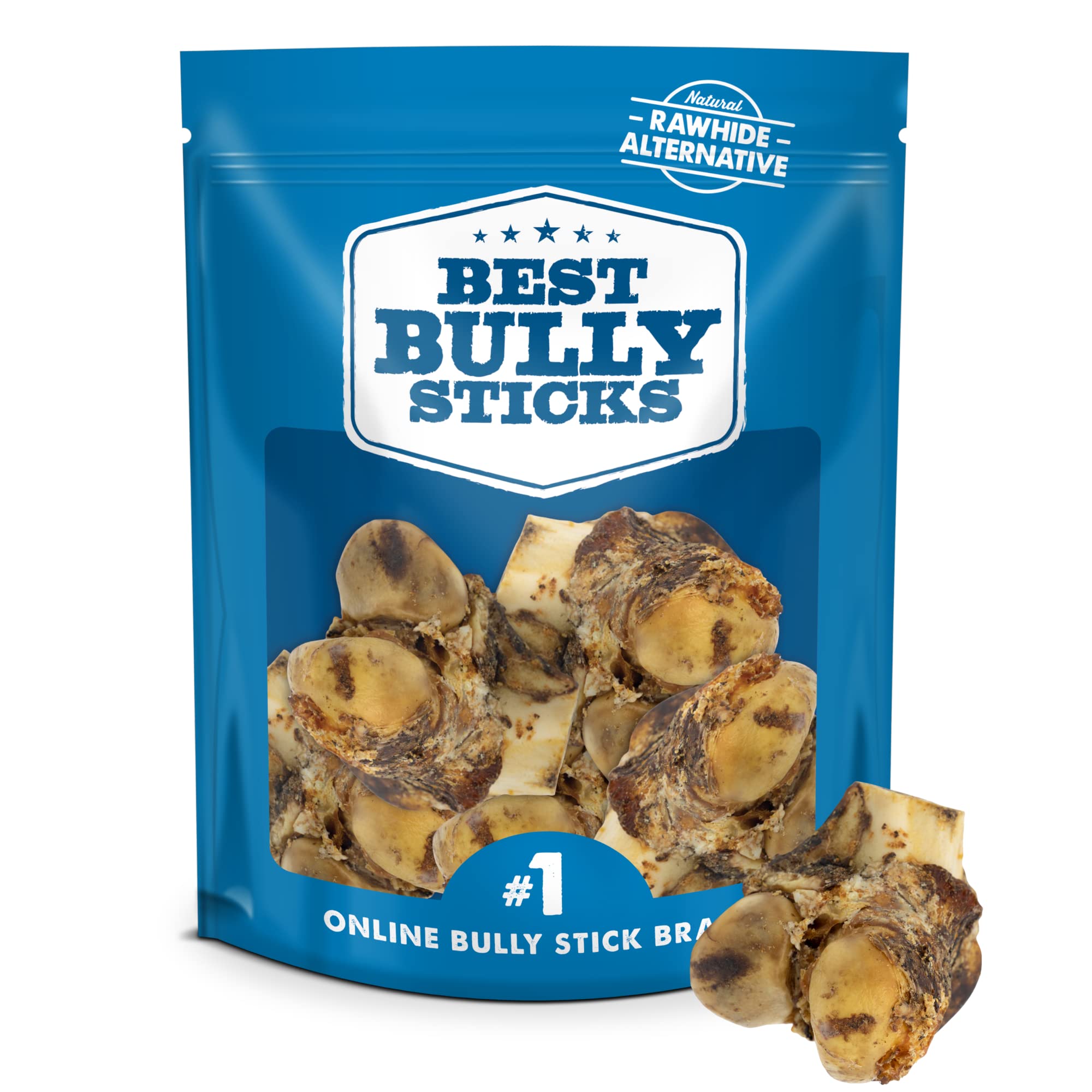 Best Bully Sticks All Natural Beef Knuckle Bones for Dogs - 5 Pack - Long Lasting Dog Bones for Aggressive Chewers