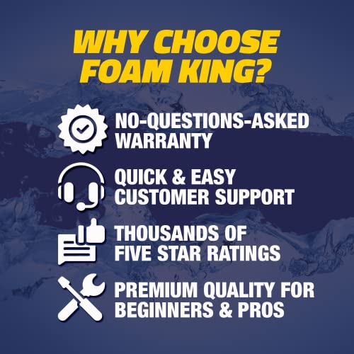 Foam King™ Foam Gun Car Wash + Microfiber Wash Mitt + Detailing Towel - Connects to Garden Hose - Ultimate Scratch Free Cleaning - Snow Foam Blaster Foam Cannon Car Washing Kit