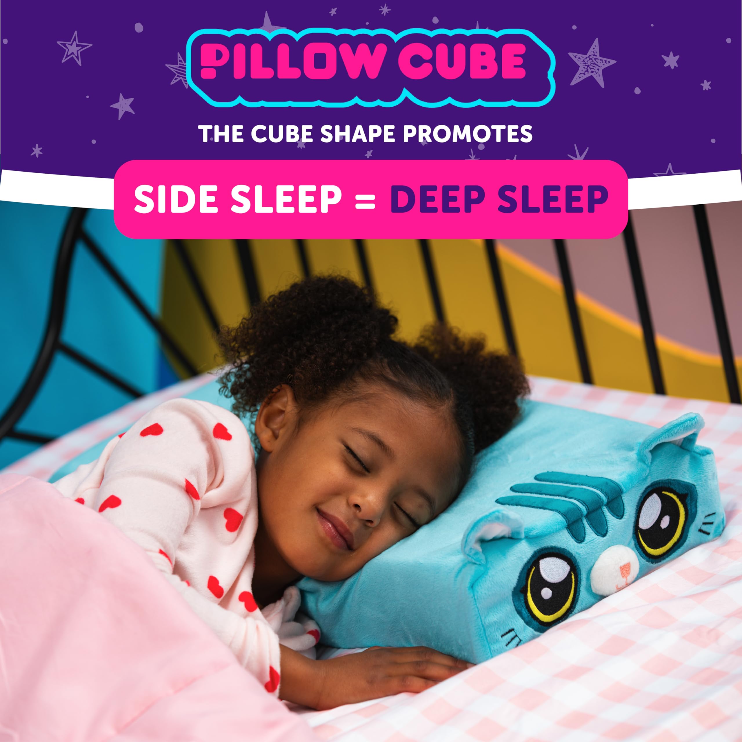 Pillow Cube Kid Cube - Toddler Pillow, Animal Pillows for Kids, Plush Pillows for Sleeping, Plushies, Memory Foam - Callie, Cat Pillow
