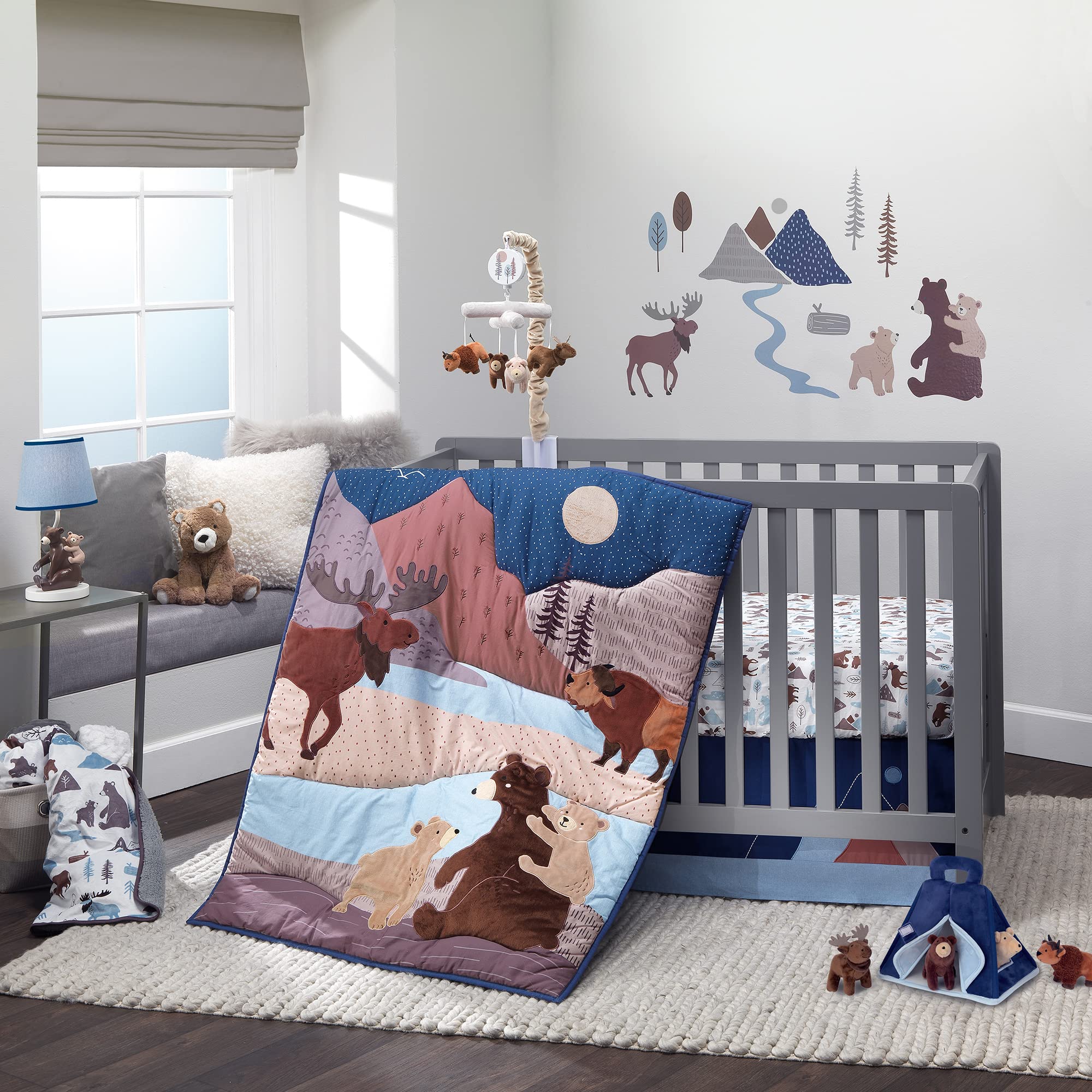 Lambs & Ivy Big Sky Woodland Forest Animals Soft Minky/Fleece Baby Blanket