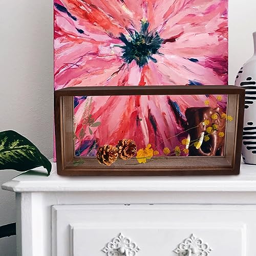 Dried Flowers Photo Frame Wood Vintage Glass Artwork Pressed Flower Display Frame Plant Specimen Herbarium Clip Photo Frame