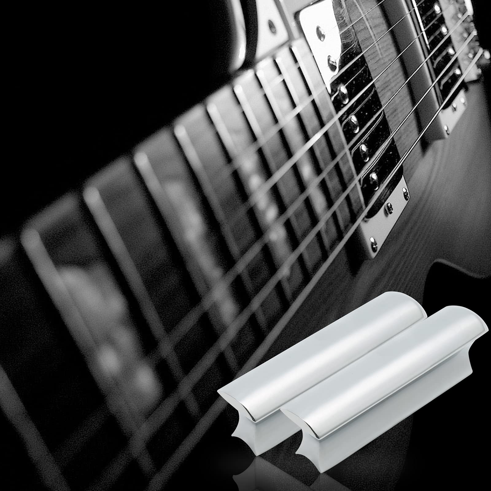 Jersvimc Metal Guitar Slide Bar Tone Lap Steel Slide, Silver Slide Bar for Dobro Hawaiian Guitar Electric Guitar Dunlop Bass