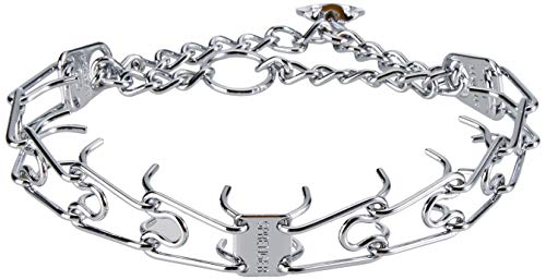 Herm Sprenger Ultra-Plus Prong Dog Training Collar Steel Chrome Plated Dog Prong Collar 3.0 mm x 22", Pinch Collar for Dogs, Dog Correction Collar