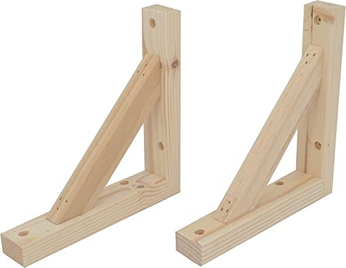 BITNAT Shelf Brackets Wall Shelves 2 Pack Wall Mount Wood Shelf Solid Bracket Shelf Supports Pendant Lamp Kit Includes Screws (Color : Wood, Size : 25.40 cm)