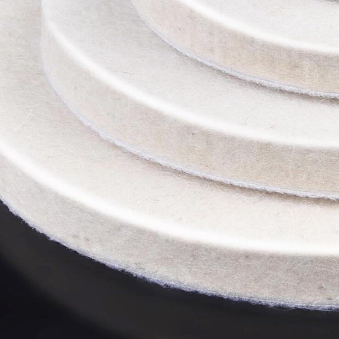 JUNLIXN 6" Wool Polishing Pads, 5pcs Wool Felt Polishing Pad Buffing Wheels Flocking Hook & Loop Back for Random Orbital Sander