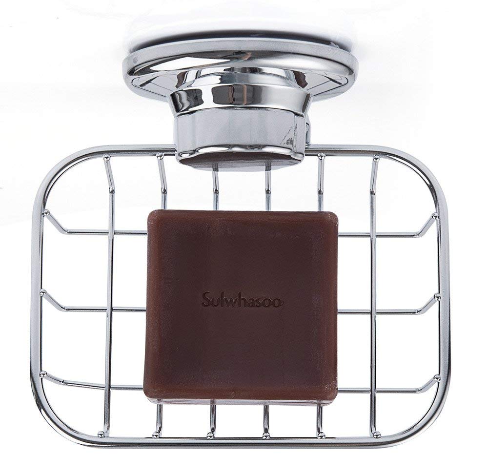 ARCCI Bar Soap Holder for Shower Wall, Stainless Steel Strong Vacuum Suction Cup Shower Soap Dish, Rustproof Wall Mouted Square Soap Sponge Holder Tray for Bathroom & Kitchen Sink
