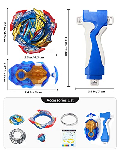 Desamvap Bey Battling Tops Burst Pro Series Dynamite B-193 Ultimate Valkyrie Variable'-9 Bey Blades with Launcher & Grip Battle Game Set Right Spin DB Layer System, Toys Gifts for Kids Children Boys