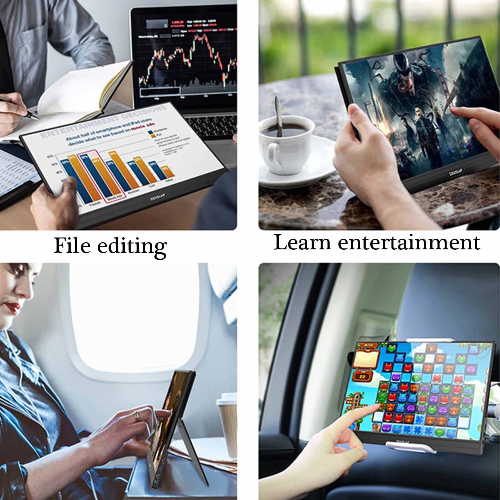 BDT 15.6-inch Portable Display HDR Color Rendering Can Be Connected to an External Mouse and Keyboard Compatible with A Variety of Devices