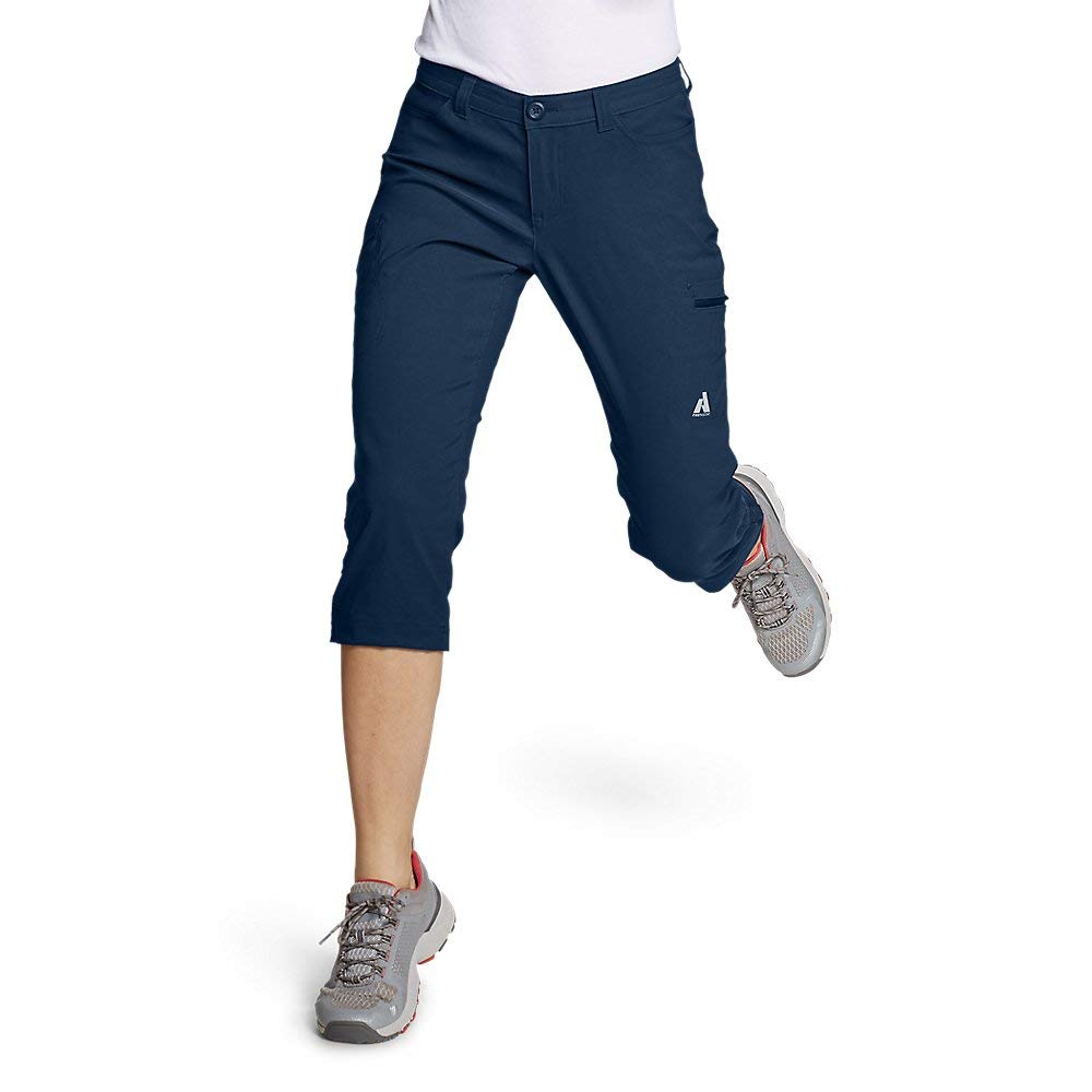 Eddie Bauer Women's Rainier Capris, Medium Indigo, 6, Tall