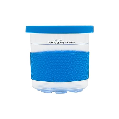 CXQ 4 Pack Replacement Ice Cream Pints with Silicone Lids and Sleeves，Compatible with Ninja Creami Ice Cream Maker, Model: NC301, NC300, NC299AMZ Series. (Grey/Blue/Green/Yellow)