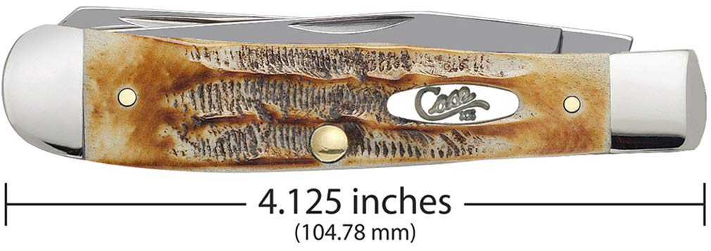 Case WR XX Pocket Knife Burnt 6.5 Bonestag Trapper Item #3573 - (6.5254 SS) - Length Closed: 4 1/8 Inches