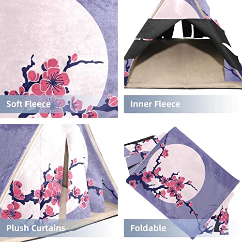 enheng Small Pet Hideout Sakura Branch Against Sun Hamster House Guinea Pig Playhouse for Dwarf Rabbits Hedgehogs Chinchillas