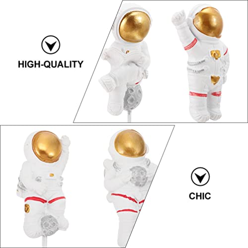 FOMIYES 4Pcs Astronaut Shape Storage Hooks Wall Mounted Coat Hooks Resin Self- Adhesive Towel Keys Hanger for Room Entryway Bathroom