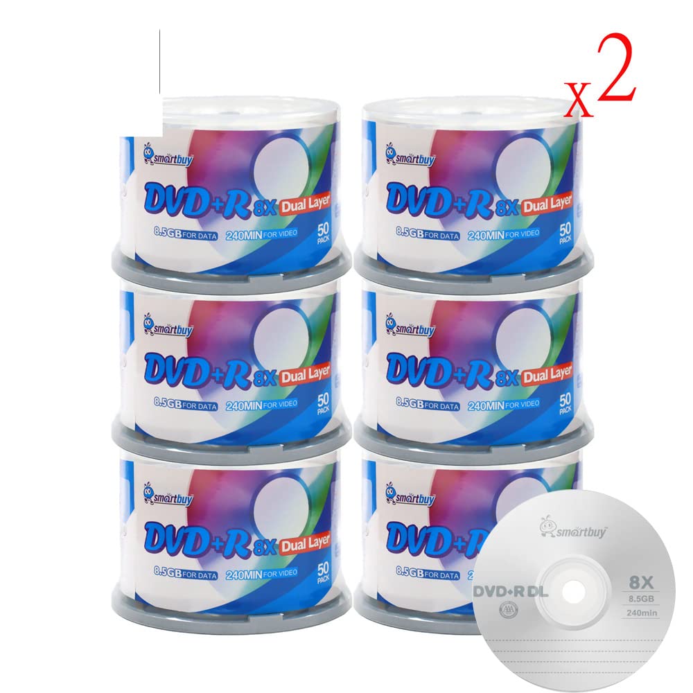 Smartbuy Logo 600-disc 8.5gb/240min 8X DVD+r Dl Dual Layer Double Layer Blank Data Record Media Disc Spindle