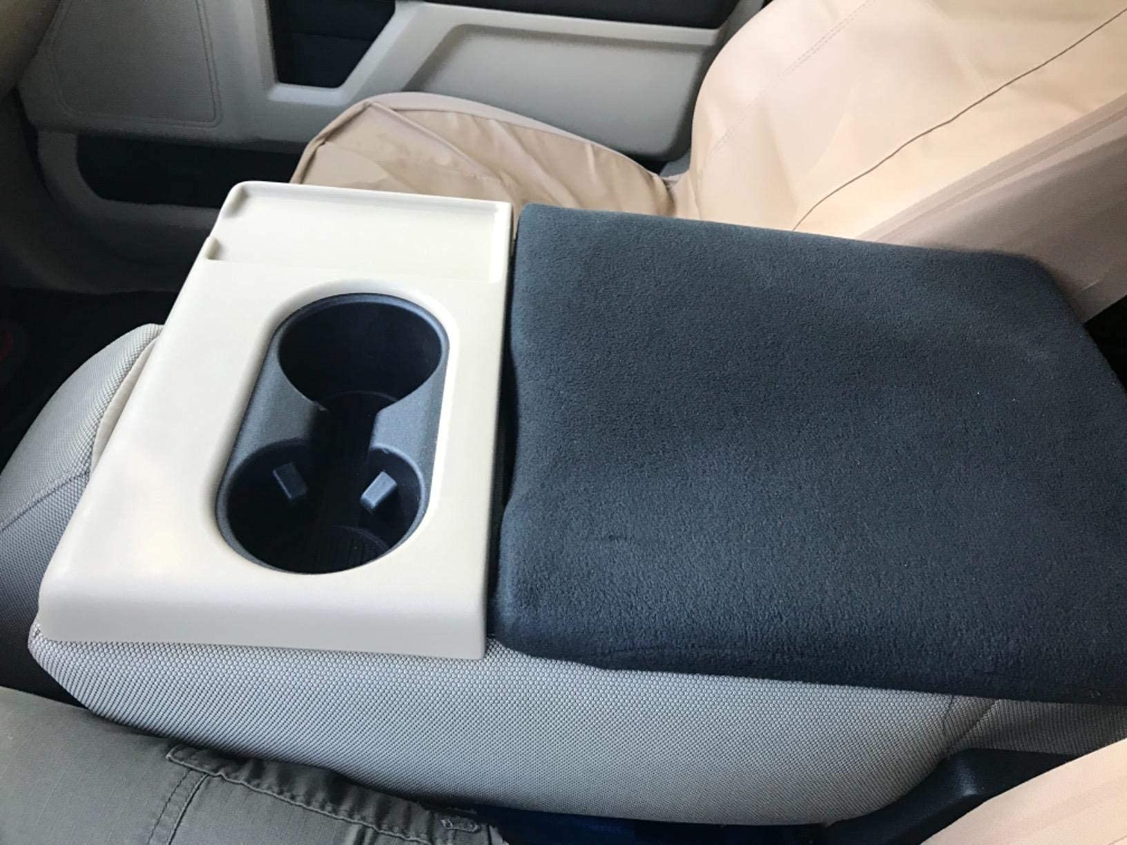AVOMAR Black Center Console Armrest Soft Pad Protector Cover Compatible with Ford F150 F250 Truck Series 2010-2018 - Black