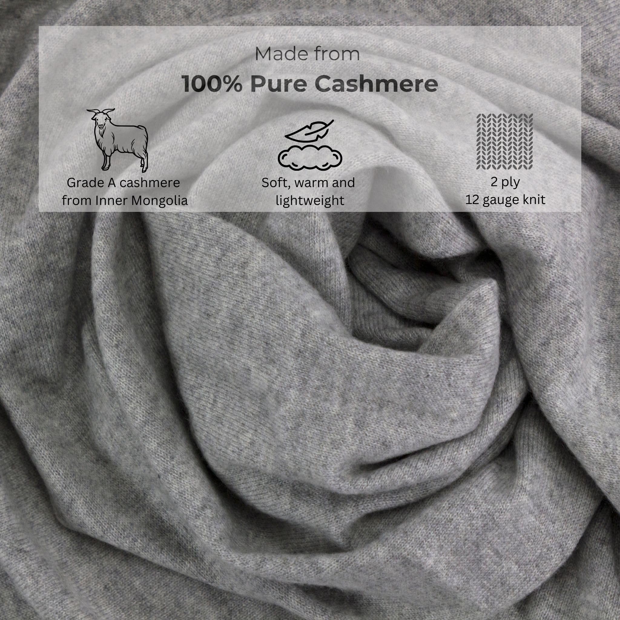 Jet&Bo 100% Pure Cashmere Poncho & Eye Mask Travel Set Gray in Gift Box