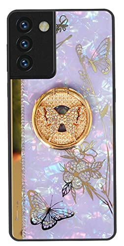 for Samsung Galaxy A53 Case for Women with Kickstand,Luxury Bling Diamond Cute Crystal Rhinestone Butterfly Floral Design,Soft TPU Bumper Sparkle Glitter Pearl Hard Back Girly Cover for Samsung A53