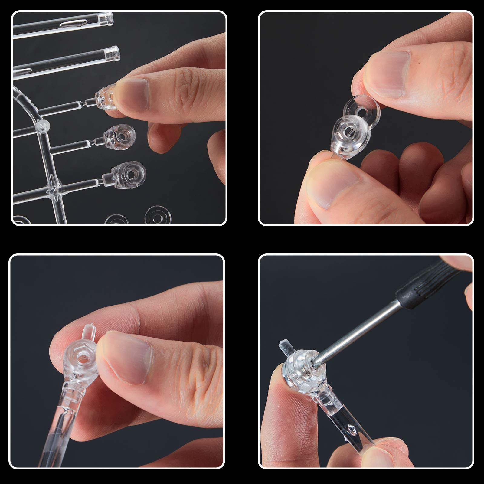 Jetec 9 Pieces Action Figure Display Holder Base Clear Action Figure Display Stand Doll Model Support Stand Action Figures Doll Display Holder Compatible with HG RG SD SHF Gundam 1/144 Toy