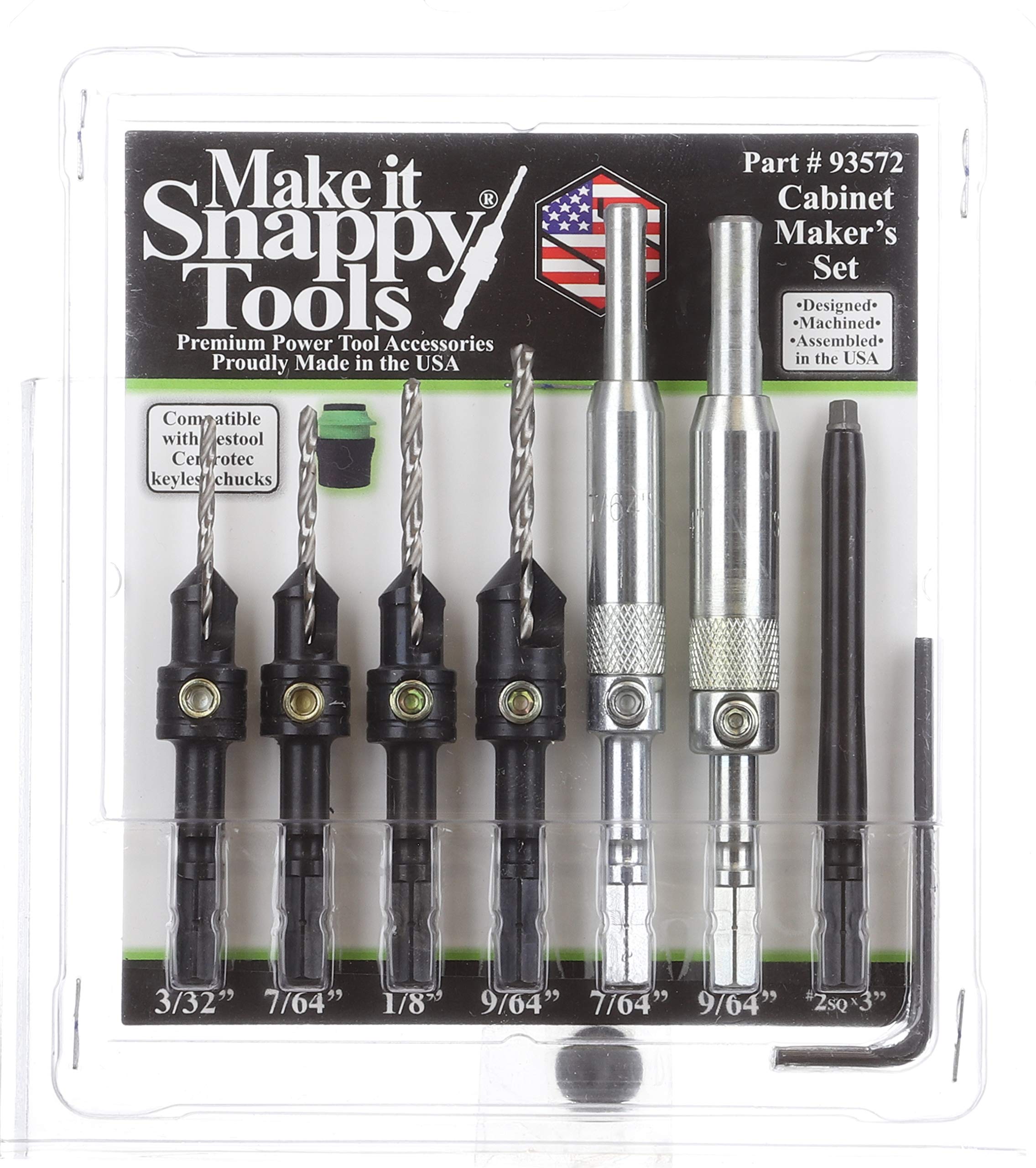 SNAPPY 7-Piece Cabinet Makers Set Fits Festool Centrotec Chucks #93572