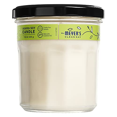 Mrs. Meyer's Soy Aromatherapy Candle, 35 Hour Burn Time, Made with Soy Wax and Essential Oils, Lemon Verbena, 7.2 oz